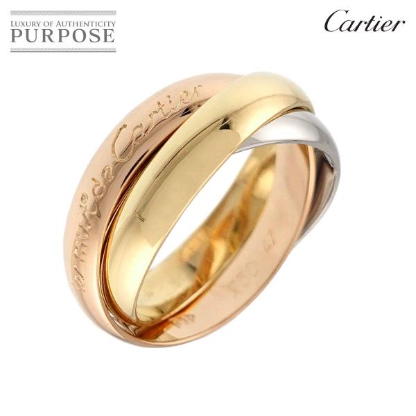 カルティエ Cartier トリニティ ミディアム MM #47 リング K18 YG WG PG 3連 スリーゴールド スリーカラー 750 指輪 Trinity 90315838