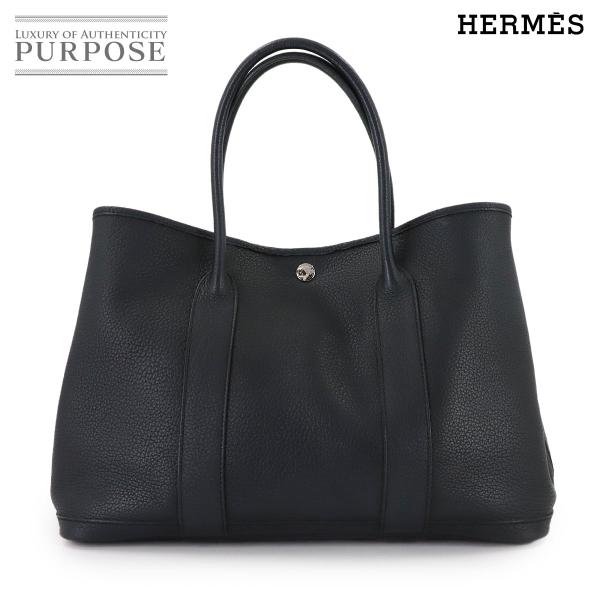 エルメス HERMES ガーデンパーティ 36 PM トート バッグ ネゴンダ ブラック □K刻印 シルバー 金具 Garden Party PM 90316624