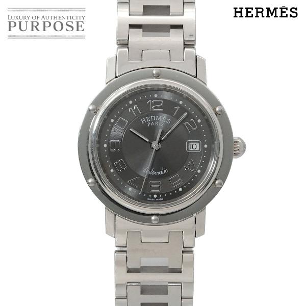 エルメス HERMES クリッパー CL5 410 ボーイズ 腕時計 デイト グレー オートマ 自動巻き ウォッチ Clipper 90317145
