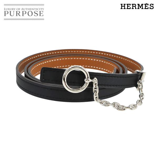 未使用 展示品 エルメス HERMES カルーゼル リバーシブル ベルト スイフト エプソン ブラック ゴールド Z刻印 シルバー 金具 90317842