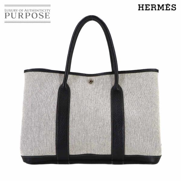 エルメス HERMES ガーデンパーティ 36 PM トート バッグ トワルアッシュ ネゴンダ ブラック グレー □H刻印 Garden Party PM 90317949