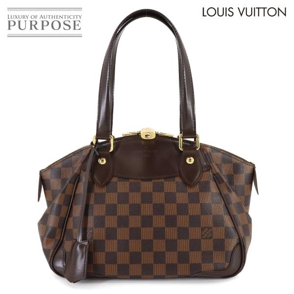 新品同様 ルイ ヴィトン LOUIS VUITTON ダミエ ヴェローナ PM ハンド バッグ エベヌ ブラウン N41117 ゴールド 金具 Verona PM 90318017