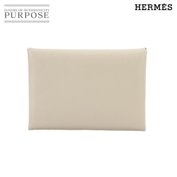 未使用 展示品 エルメス HERMES カルヴィ デュオ カードケース 名刺入れ エバーカラー ベトン W刻印 Calvi Card Case 90318836