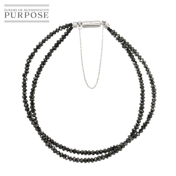ブラックダイヤ ブレスレット 17.5cm K18 WG ホワイトゴールド 750 Diamond Bracelet 90320851
