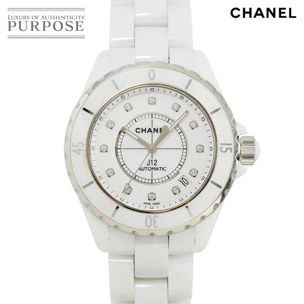 シャネル CHANEL J12 38mm H1629 メンズ 腕時計 デイト 12P ダイヤ ホワイト セラミック オートマ 自動巻き ウォッチ 90321792