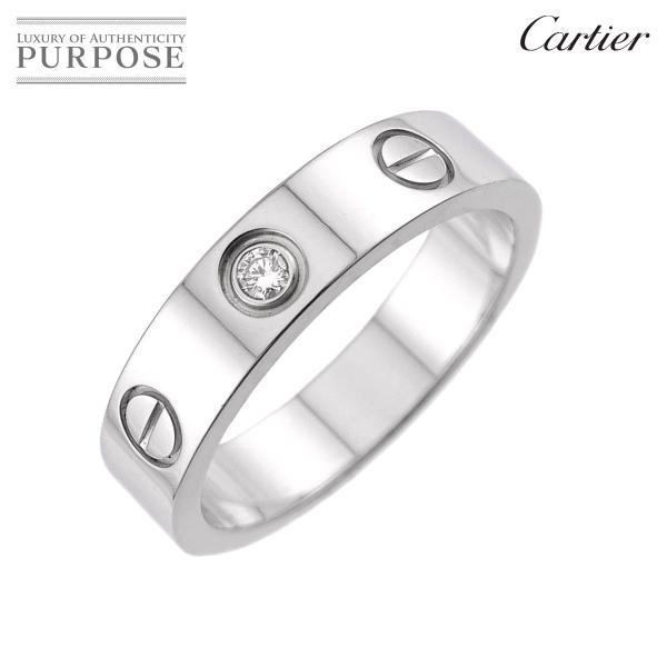カルティエ Cartier ミニラブ #47 ダイヤ 1P リング K18 WG ホワイトゴールド 750 指輪 Mini Love Ring【証明書付き】 90336543