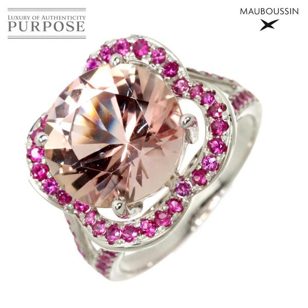 モーブッサン MAUBOUSSIN クルール ダムール 16号 リング モルガナイト サファイヤ K18 WG ホワイトゴールド 750 指輪 Ring 90336572