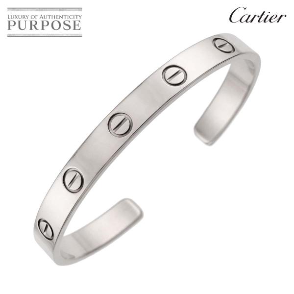 カルティエ Cartier ラブ ブレス #16 オープン K18 WG ホワイトゴールド 750 ブレスレット バングル Love Bracelet【証明書付き】 90337008