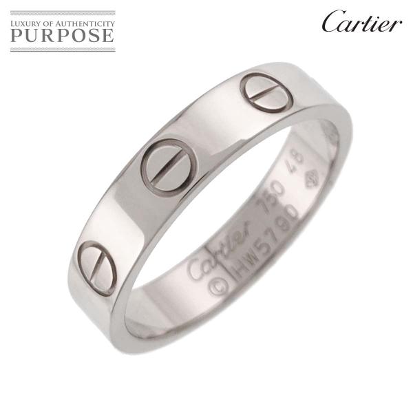 カルティエ Cartier ミニラブ #48 リング K18 WG ホワイトゴールド 750 指輪 Mini Love Ring 90343472