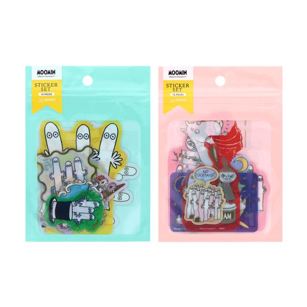 ニョロニョロ好きにはたまらない！豪華な金箔押し仕様のステッカー！保管に便利なチャックケース入りのステッカーセット♪大中小の3サイズなので用途に合わせて使いやすい◎【カラー】・ミントグリーン・ピンク【シールサイズ(内容)】大シール：約W105...