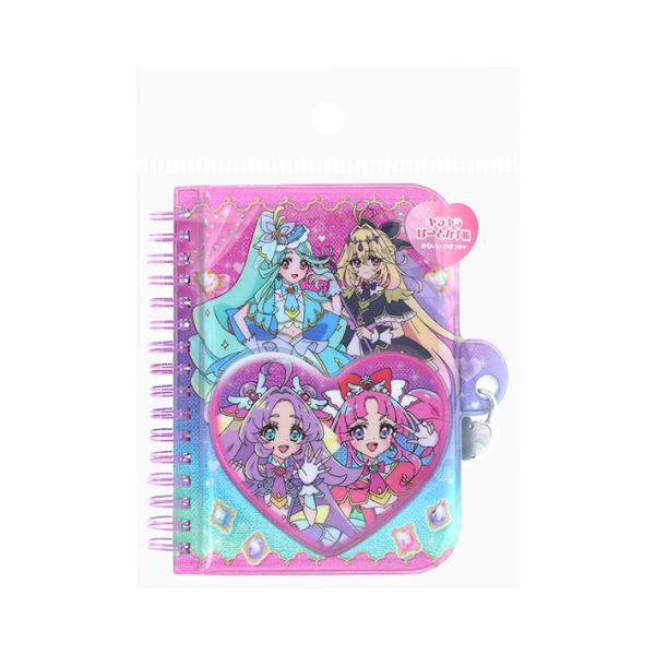 名探偵プリキュア！の大きなハートが特徴のキラキラしたかわいい手帳です♪ひみつの鍵付きで、中身が勝手にみられる心配もありません！交換ノートや日記帳にぴったり◎お子さまへのプレゼントやちょっとしたご褒美にもおすすめです◎【セット内容】・手帳×1...