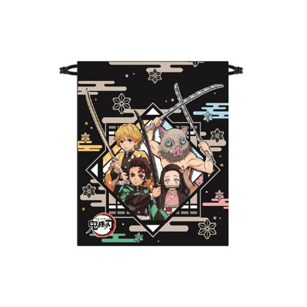 鬼滅の刃のかっこいい巾着袋が登場！入学・新学期準備におすすめです◎【仕様】素材：コットンサイズ：約180×220mm日本製女の子　男の子　漫画　ジャンプ　竈門炭治郎　竈門禰豆子　我妻善逸　嘴平伊之助　巾着袋　きんちゃく　コップ袋　給食袋※商...