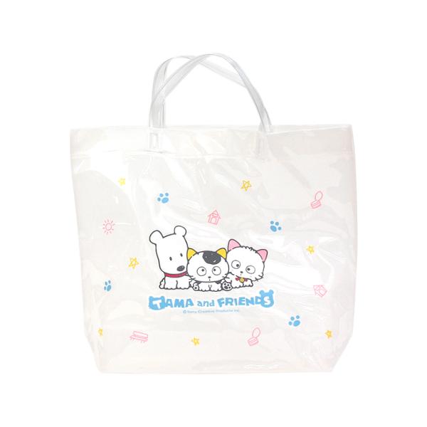 タオルや水着などプールに必要なものをいれられるバッグです♪大きく開くので中のものを出し入れしやすい◎【仕様】サイズ：約W360×H290×D100mm材質：塩化ビニル日本製※折りたたんで発送させていただきます。畳みじわが付く場合がございます...