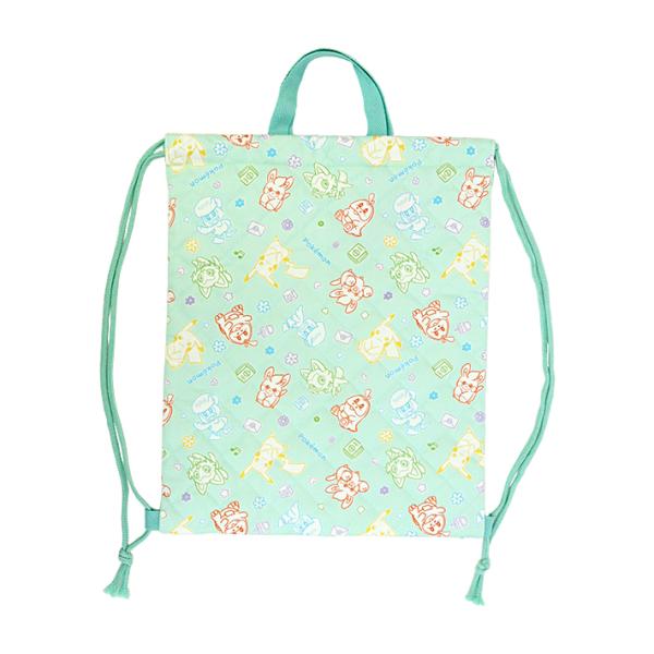 ポケモンのナップサックが登場！持ち手付きなので机のフックに引っ掛けたり、手提げとして使ったりできます♪内側には便利なネームタグ付き◎【仕様】本体サイズ：約W330×H400mm(持ち手含まず)材質：(表側)綿100％、(中わた・裏側)ポリエ...