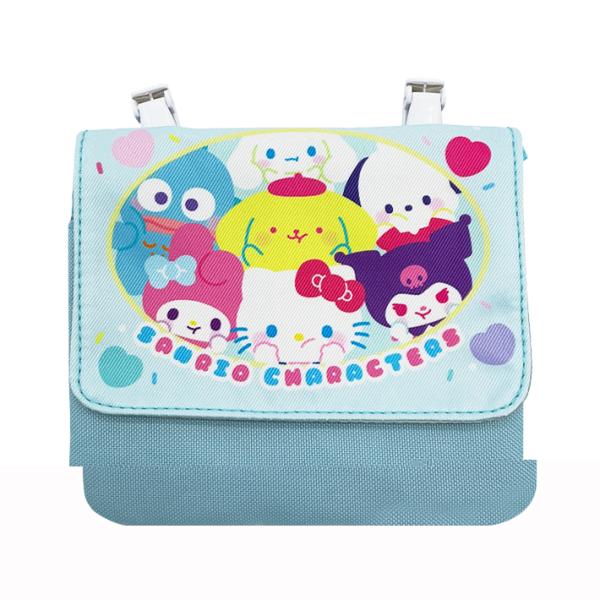 サンリオキャラクターズデザインのショルダー付きクリップポケットです。ポケットがないズボンやスカートでもクリップで簡単取り付けできる！ハンカチやティッシュ、マスクなど小物を収納するのに便利♪ショルダー付きなので肩から掛けて使うこともできます◎...