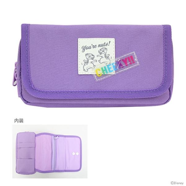 小物を分けて収納できる機能性ペンケース！スリムだけどたっぷり入ります♪【仕様】サイズ：約H90×W190×D40mm素材：ポリエステルチップ　デール　かわいい　ディズニー　キャラクター　筆箱　ペンケース　ペンポーチ※商品写真はサンプルのため...