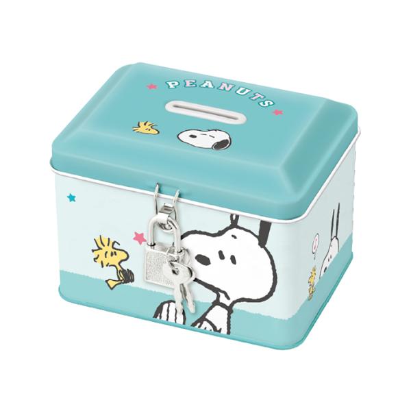 とってもかわいいブリキのカギ付き缶バンク！お金を貯めながらインテリアとしても飾れるファンシーな貯金箱です♪カギ付きなのでお金を保管するのにはもちろん、大切な物を入れる小物入れにも◎【仕様】本体サイズ：約W113×H82×D90mmパッケージ...