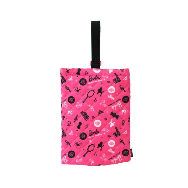 当店で企画＆デザイン！マテル社公式ライセンス品♪当店での独占販売です♪バービーのアイコン柄がとってもキュートなキルトシューズケース！品質に自信ありの日本製です。進学・新入学のお祝いにお勧め！数量限定です。【仕様】サイズ：(約)W20×H27...