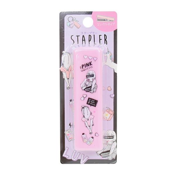 折りたたむとコンパクトに！ペンケースの中でかさばらない！【仕様】サイズ：約H120×W45×D17mmかわいい　女の子　ステープラー　おしゃれ　コンパクト※商品写真はサンプルのため、デザイン等若干の差異が生じます。予めご了承ください。※スタ...
