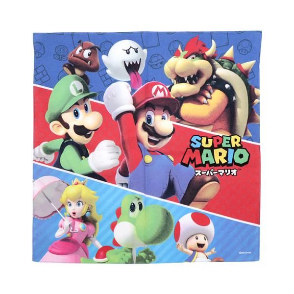 マリオのキャラクターが並んだにぎやかなデザインのランチクロスです。ゆったりサイズでランチクロスとしてお弁当の下に敷くのはもちろん、お弁当箱を包むのにもご使用いただけます。薄手で乾きやすいので毎日のお洗濯もしやすくて便利です◎入学や新年度の準...