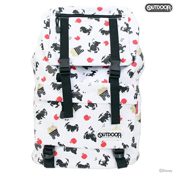 白雪姫に登場する７人の小人のオシャレなリュック！シルエットの小人たちが歌いながら仕事をしていて可愛い♪背負ったままでも荷物が取り出せるサイドファスナー付きです☆【仕様】・サイズ：約W33×H45×D15cm・材質：ポリエステル※スタッフ採寸...