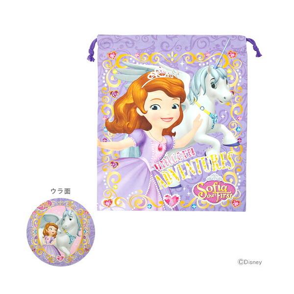 ちいさなプリンセスソフィアのとってもキュートな巾着袋♪体操服や給食着の収納に便利な大きめサイズ！【仕様】サイズ：W29×H35cm材質：綿生産国：日本※商品写真はサンプルのため、デザイン等若干の差異が生じます。予めご了承ください。※お使いの...