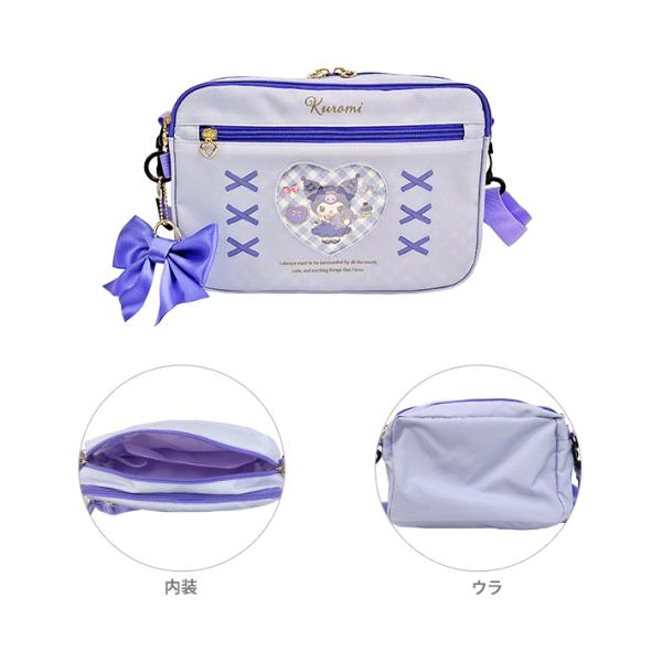 リボンやハートがいっぱいのキュートなショルダーバッグが登場！収納ポケットが3つついて軽量なのでお出かけや通園にぴったり♪便利な内側ポケット付き◎【仕様】本体サイズ：約W260×H170×D70mm材質：ポリエステルバッグ　通園バック　鞄　肩...