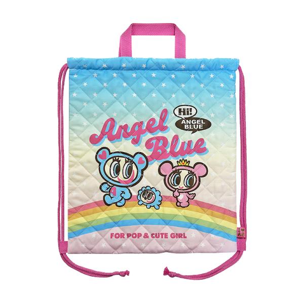 エンジェルブルーの持ち手付きナップサックです。体操服や大きめの学習道具などを持ち運びできる！キルト製なので丈夫で軽量♪折りたたんでコンパクトに収納しておけるのもうれしい◎【仕様】本体サイズ：約W320×H390mm材質：ポリエステルキルティ...