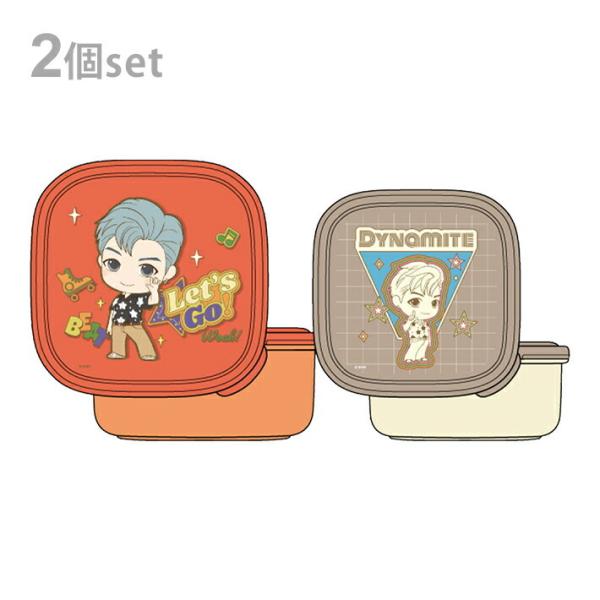 TinyTANより大ヒット曲「Dynamite」の衣装に身を包んだイラストのランチグッズが登場！入れ子式でコンパクトにまとめられるシール容器2個セットです。保存容器としてもお弁当箱としても使用できます◎【仕様】大サイズ：W120×H120×...