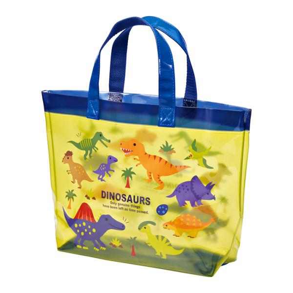 プールや海などで大活躍のビーチバッグです。ビニール製なので中身を水気から守ってくれて安心♪10cmのマチ付きで使いやすさも抜群です◎【仕様】サイズ：約W370×H260×D100mm（持ち手含まず）材質：非フタル酸系塩化ビニル樹脂水泳　小学...