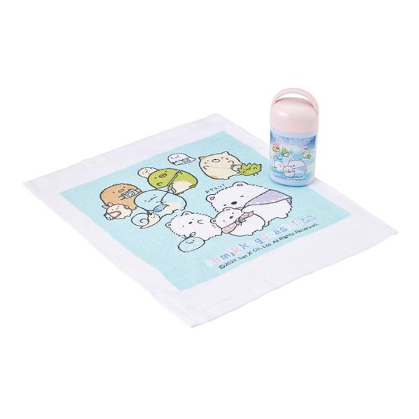 行楽や普段使いに便利なおしぼり＆ケースセットです♪ふたが開けやすいハンドル式になっています。濡れたおしぼりを凍らせて保冷剤代わりにも！【仕様】ケースサイズ：約W58×H125×D44mmおしぼりサイズ：約W320×H280mm材質：ケース/...