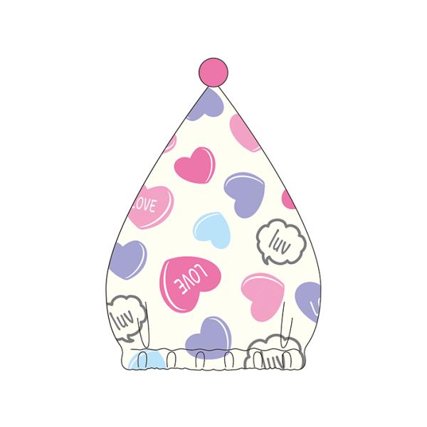 頭にかぶせられるかわいいキャップタオルです。プールやお風呂上がりなどの濡れた髪をすっぽり包み、水分をすばやく吸収します。マイクロファイバー生地なのでふんわり肌触りも優しい♪【仕様】サイズ：約W20×H45cm材質：ポリエステル100％マイク...