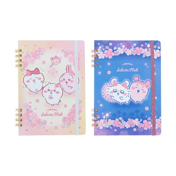 ちいかわ達がみんなサクラ色になった！春にぴったりなノートが登場！ゴムバンド付きでカバンに入れて持ち運びやすいB6サイズのノート♪折り返して省スペースで使えるので勉強や仕事など様々場面で使いやすい◎【柄】・サクラ・ヨザクラ【仕様】B6サイズ本...