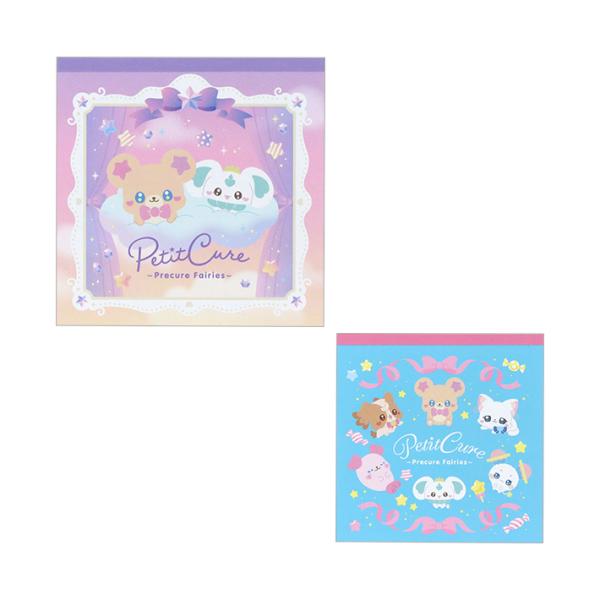 プリキュアのちいさななかまたち『ぷちきゅあ』のステーショナリーが登場！ボリュームたっぷりのスクエア型メモ♪4柄入りなので好きなデザインから用途に合わせて使えます◎【カラー】・ピンク・ブルー【仕様】本文：4柄×各25枚(計100枚)本体サイズ...