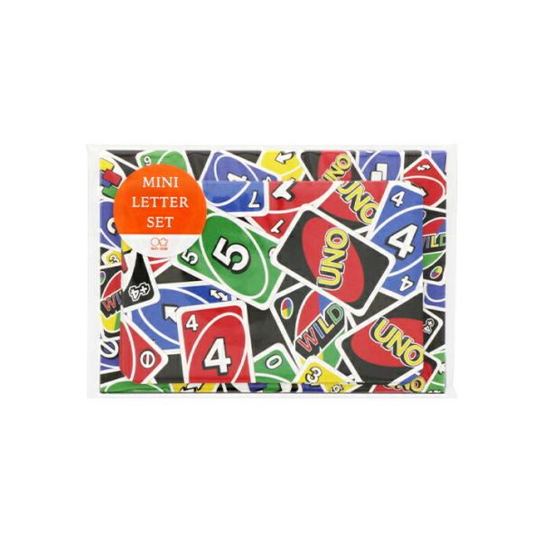 【仕様】便箋サイズ：約W90×H60×D0.5mm封筒サイズ：約W104×H73×D1mm重量：23g材質：紙内容：便箋1柄×5枚、封筒1柄×5枚日本製おしゃれ　ユニーク　おもしろ　文房具　かわいい　かっこいい　ウノ　カード　ゲーム※商品写...