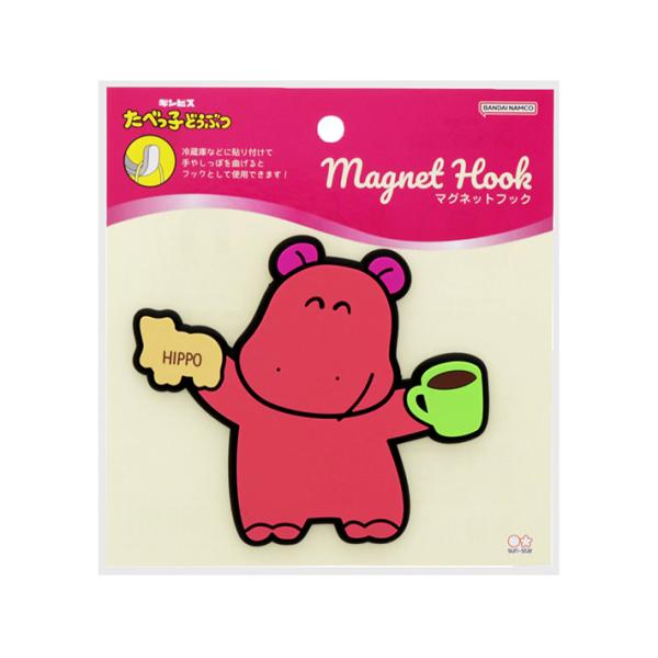 手やしっぽを曲げてフックとして使用でき、カギや輪ゴムなど小物をかけるのに便利！磁石付なので冷蔵庫、ホワイトボード、鉄製のデスク・扉などに貼り付け可能！ラバー素材のマグネット付きのフックです♪【仕様】サイズ：約W110×H96×D6mm素材：...