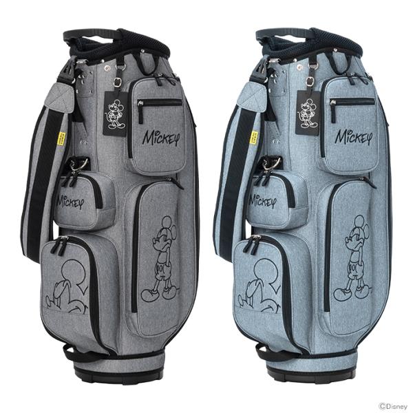 デニム風生地をつかったカジュアルなデザインのキャディバックです。オールドミッキーのアイコンやモチーフが刺繍で表現されていてシンプルながらおしゃれ。落ち着いた色味でギフトやプレゼントにもおすすめ◎【カラー】・グレー・ブルー【仕様】サイズ：口枠...