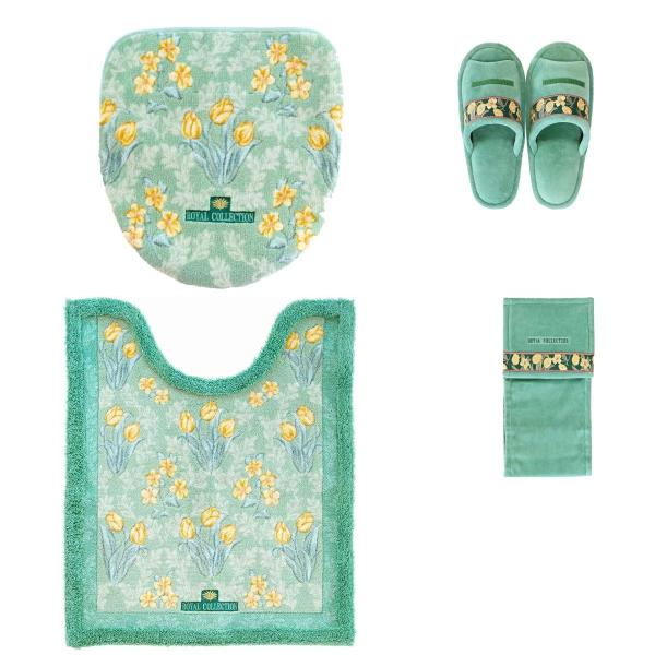 ●北欧おしゃれな人気柄　ロングサイズトイレマット、洗浄便座専用トイレカバー、ペーパーホルダーカバー、スリッパの4点セットです。商品詳細1：ロングサイズトイレマット素材：アクリル100％（裏面滑り止め加工） 　/ 生産国：日本 / 首下 約5...