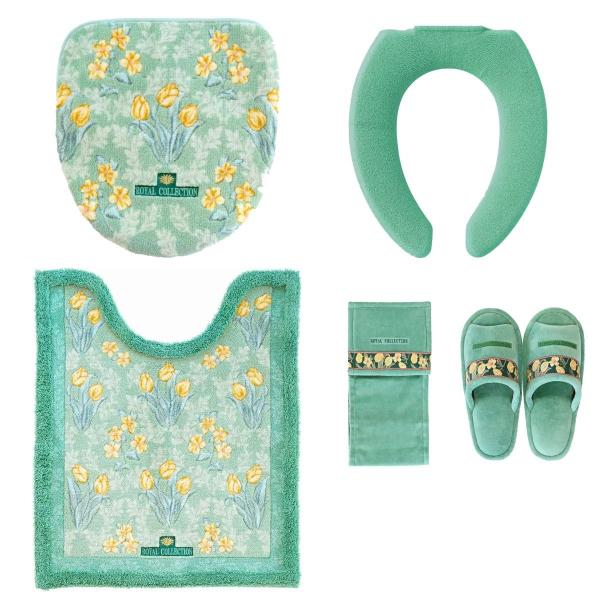 ●北欧おしゃれな人気柄　ロングサイズトイレマット、洗浄便座専用トイレカバー、U型専用便座カバー、ペーパーホルダーカバー、スリッパの５点セットです。商品詳細1：ロングサイズトイレマット素材：アクリル100％（裏面滑り止め加工） 　/ 生産国：...