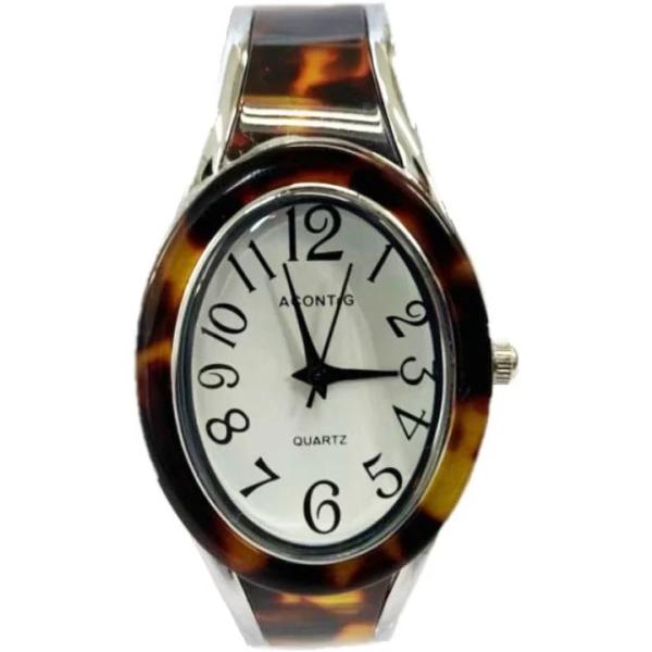 日本製ムーブメントでオリジナルデザインです。マーブル調で楕円形のデザインがおしゃれなファッションウォッチです。ブレスレットの様にファッションアイテムとして活躍します。カラー：グリーン・ホワイト・ブラウン・パープル・ブルー・ブラックよりお選び...