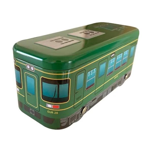 税込価格　１，０８０円ケース入数　１２JAN　4573279471971内容量　54ｇ賞味期限　8ヶ月（製造日起算）商品サイズ　W70×H80×D187(mm)ケースサイズ　W460×H100×D380(mm)電車のデザインを施した缶です。...