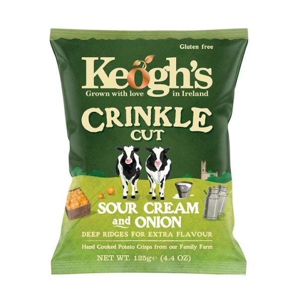 【Keogh's】キーオ200年以上続くアイルランドの家族経営のジャガイモ農家が、自社農場で栽培したジャガイモ、最高品質のひまわり油、地元サプライヤーから仕入れた厳選された材料を使用し、丁寧に作りあげる最高のポテトチップス。サワークリーム＆...