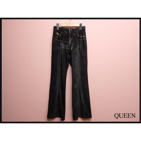 ブランド・説明MB LUCAS cachetteエムビールーカスカシェットのデニム転写パンツです。裾がフレアデザインです。素敵にお使い頂けると思います。気になる方は是非ご検討下さい。サイズ表記　1　　　実寸　ウエスト60cm〜78　股下71...