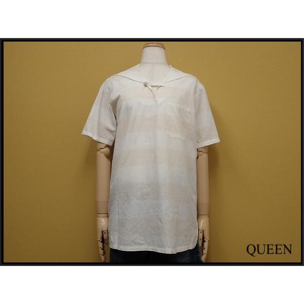 ブランド・説明Amherstアムハーストのセーラーカラーシャツです。とてもかわいいデザインですね。素敵にお使い頂けると思います。気になる方は是非ご検討下さい。サイズ表記　なし　　　実寸　着丈69cm　身幅50cm　肩幅40cm　袖丈24cm...