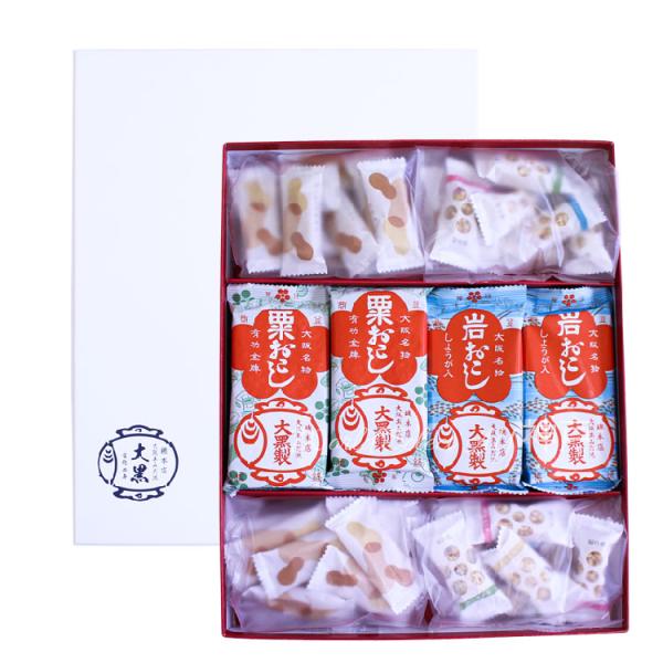 【商品概要】 あみだ池大黒詰め合わせ あみだ池大黒あみだ池大黒の人気商品がセットになって登場します。全て個包装となっているので、お渡しする相手の方にも安心してお召し上がりいただける進物商品としてオススメです!【内容量】 あみだ池大黒詰め合わ...