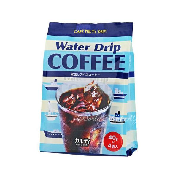 【商品概要】カフェカルディドリップ　ウォータードリップコーヒー　4p【内容量】原材料：レギュラーコーヒー（粉）コーヒー豆内容量 160g（40g×4袋）コーヒーの種類 ブレンドロースト 深煎りテイストバランス 強い香りと苦み◆保存方法：直射...