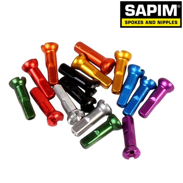 ＠ホイール≫スポーク・ニップル SAPIM（サピム）アルミニップル 14G　100個入り