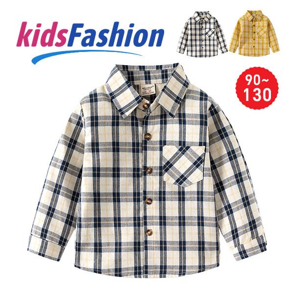 定番のチェック柄ネルシャツ。長袖のボタンダウンシャツは1枚できても、ロンTの上から羽織ってもコーデがきまる万能アイテム。柔らかなコットン生地、心地軽やかでストレスフリー。男の子、女の子どちらでも使えるデザインがうれしい！サイズバリエーション...