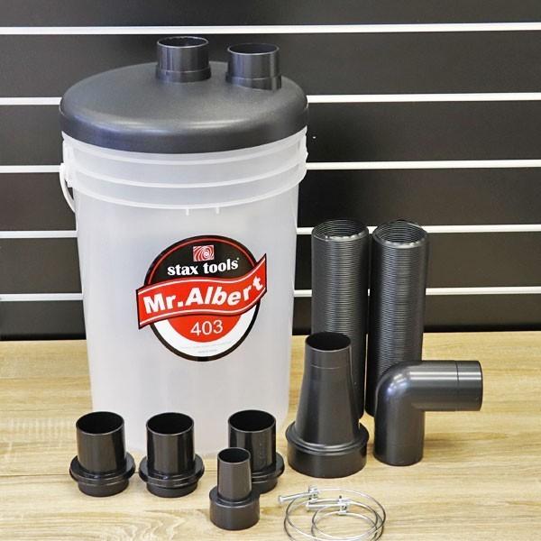 工具と集塵機の間に配置するだけ。フィルターを傷めず集塵量を大幅にUP。【JANコード】4589646090140【用途】木材の粉塵収集【機能・特徴】粉塵がバケツに溜まるので、集塵機のフィルターや紙パック等の交換がいりません。水洗いでき、作業...