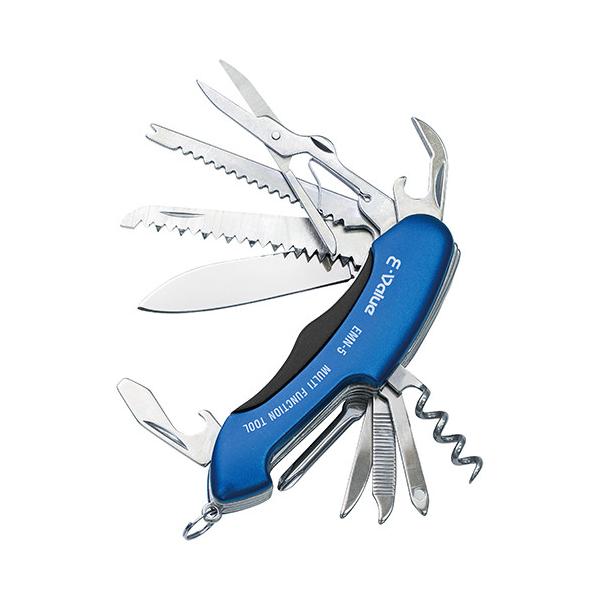 手のひらサイズのボディーに15機能を搭載したマルチナイフです。【用途】アウトドアなどでの各種作業。【機能】タフに使えるサビに強いステンレス製です。海、山、川やキャンプなど様々な用途に合わせて、それに適した機能を搭載したモデルです。●機能:缶...
